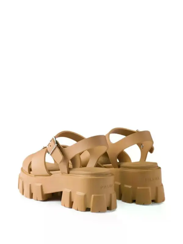 Prada Monolith Rubber Sandals - Neutrals