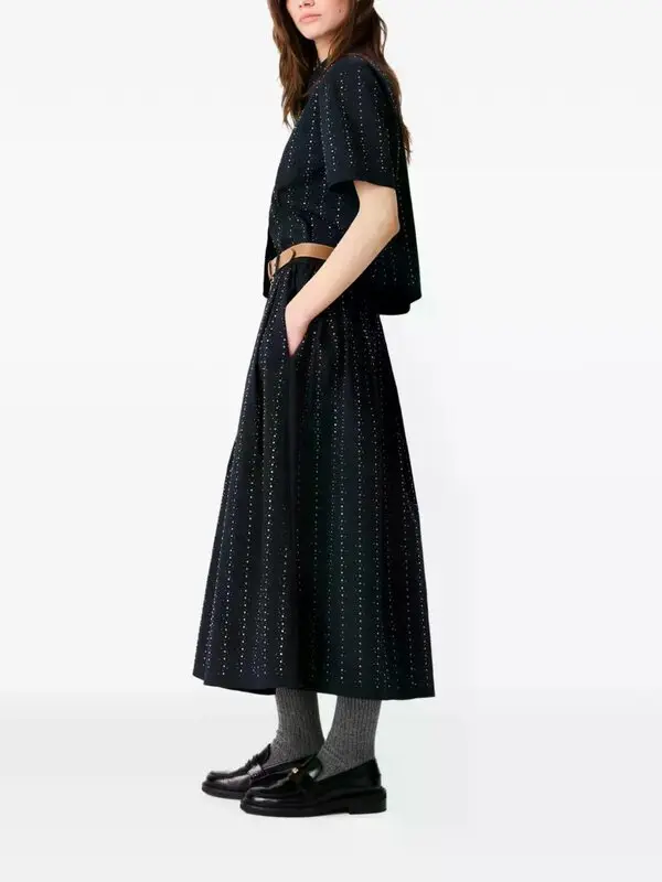 Maje Embellished A-line Midi Skirt