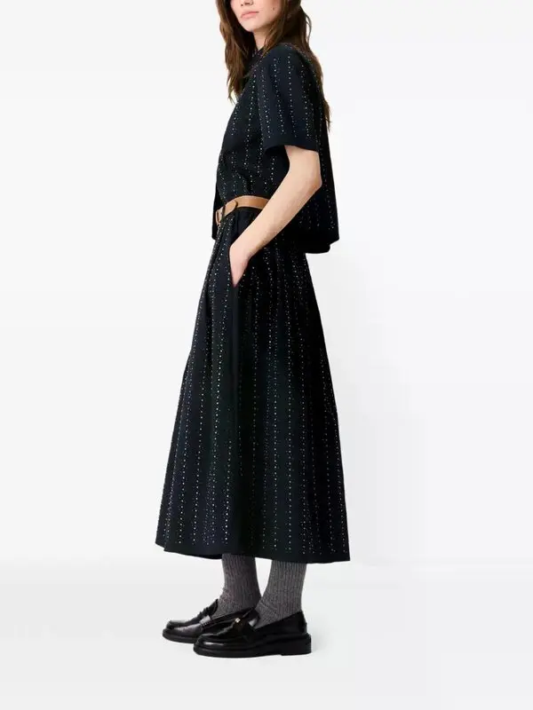 Maje Embellished A-line Midi Skirt