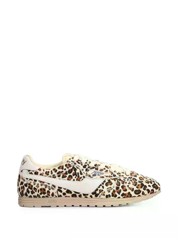 AUTRY Windspin Low Leopard-print Leather Sneakers - Neutrals
