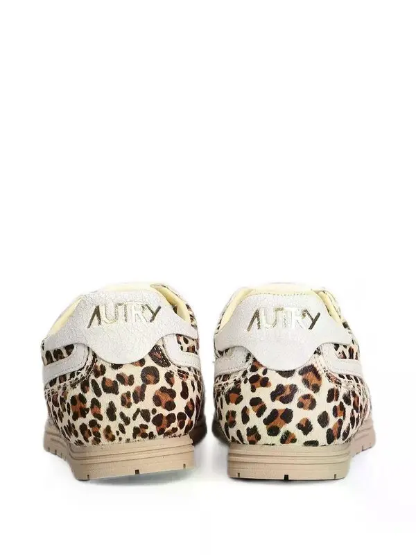 AUTRY Windspin Low Leopard-print Leather Sneakers