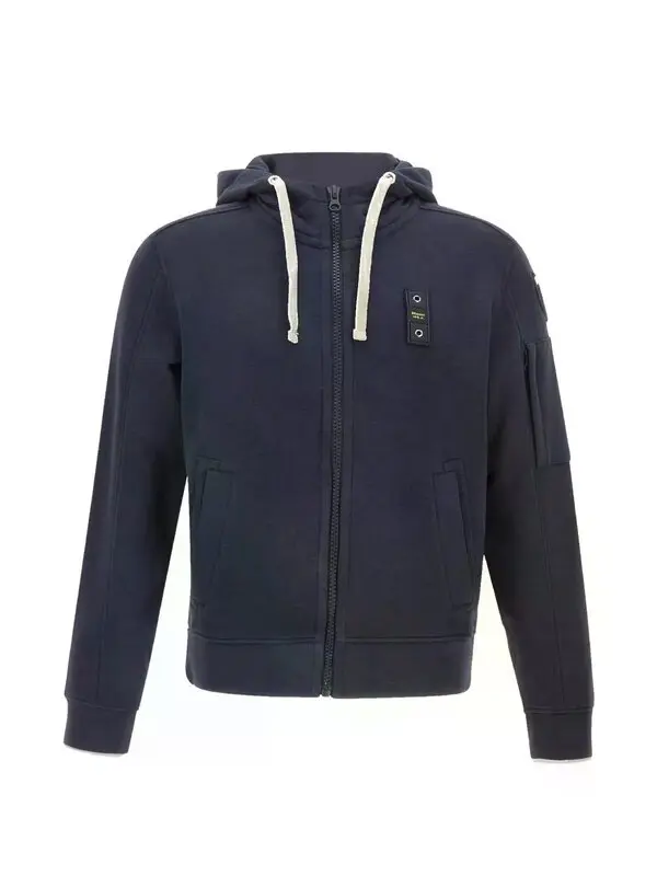 BLAUER. Logo-patch Zip-up Hoodie