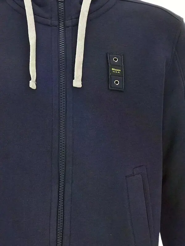 BLAUER. Logo-patch Zip-up Hoodie