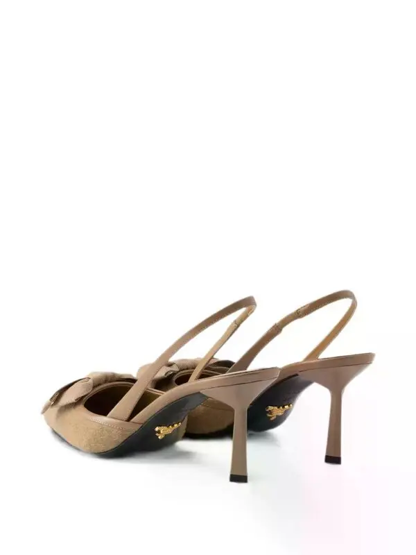 Prada Fabric Slingback Pumps - Brown