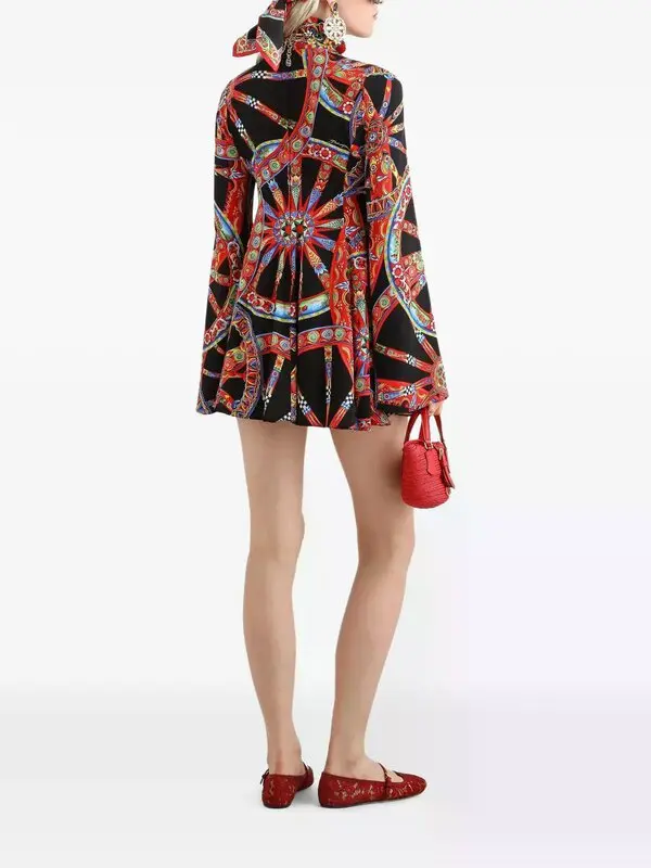 Dolce & Gabbana Carretto-print Charmeuse Dress