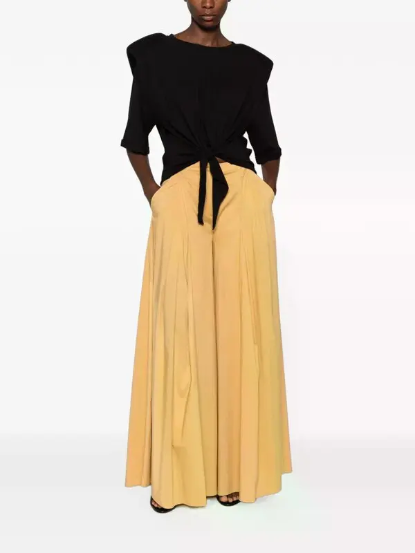 JIJIL Black Padded Shoulder Tie-fastening T-shirt