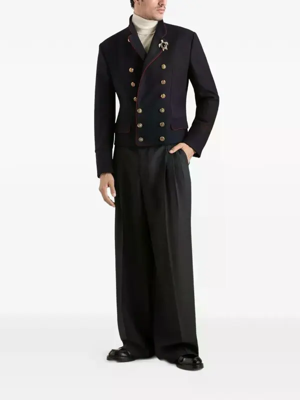 Dolce & Gabbana Wool Faille Trousers - Blue