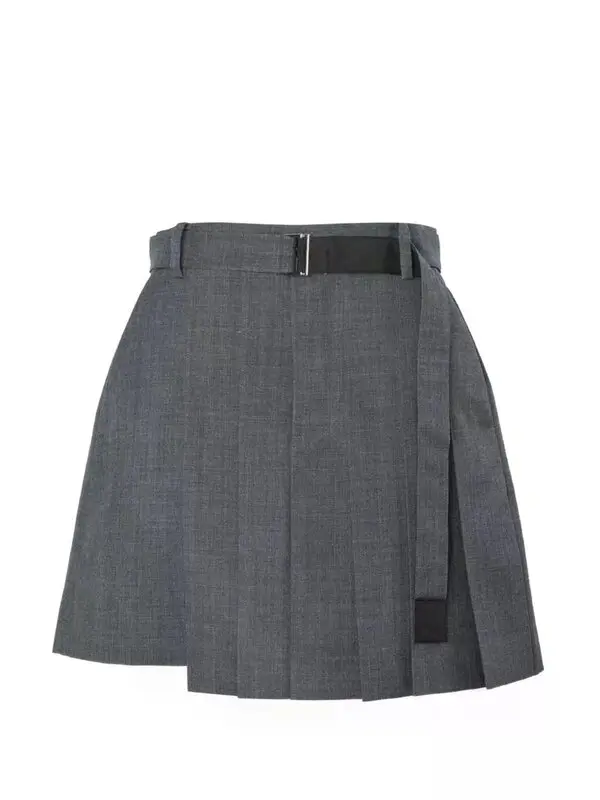 Sacai Belted Pleated Shorts - Grey