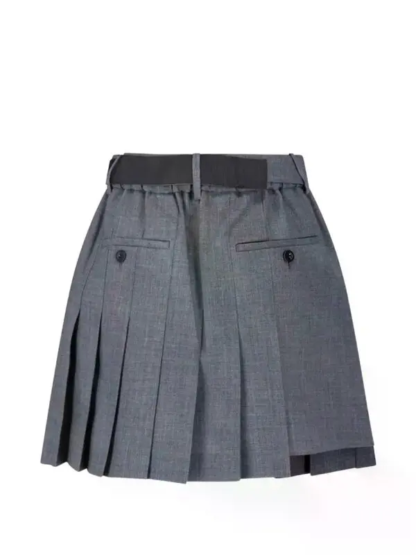 Sacai Belted Pleated Shorts - Grey