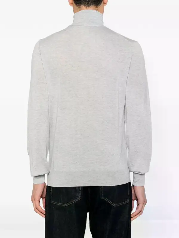 Canali Roll-neck Wool Sweater - Grey