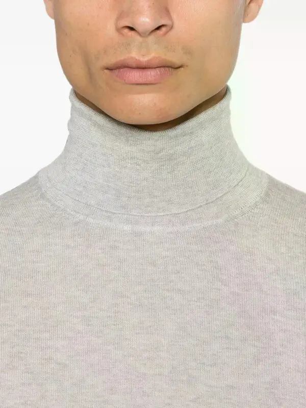 Canali Roll-neck Wool Sweater - Grey