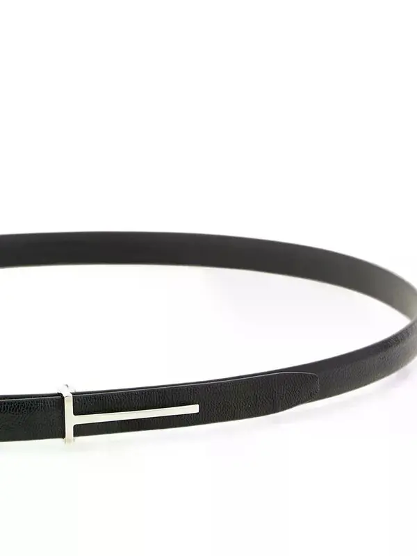 TOM FORD Hammered-leather T Slim Belt