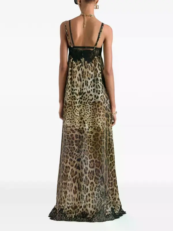 Dolce & Gabbana Leo-print Chiffon Slip Dress