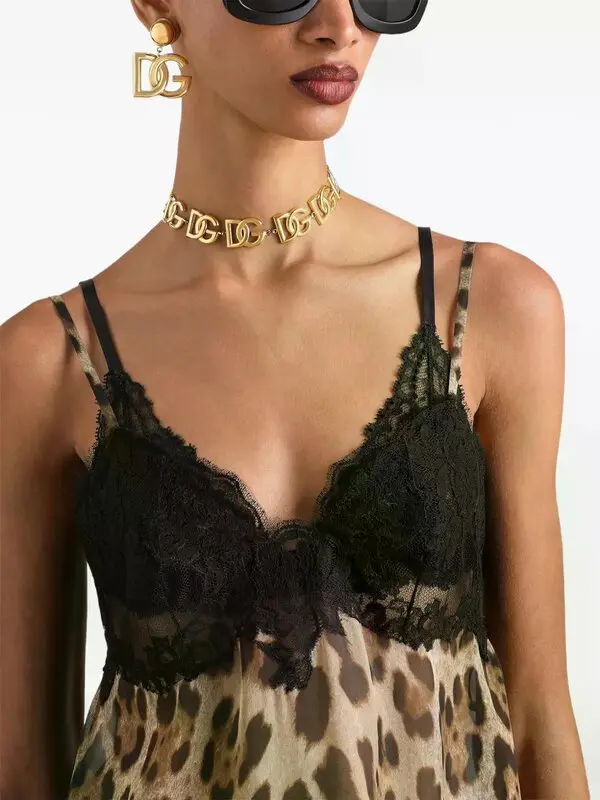 Dolce & Gabbana Leo-print Chiffon Slip Dress