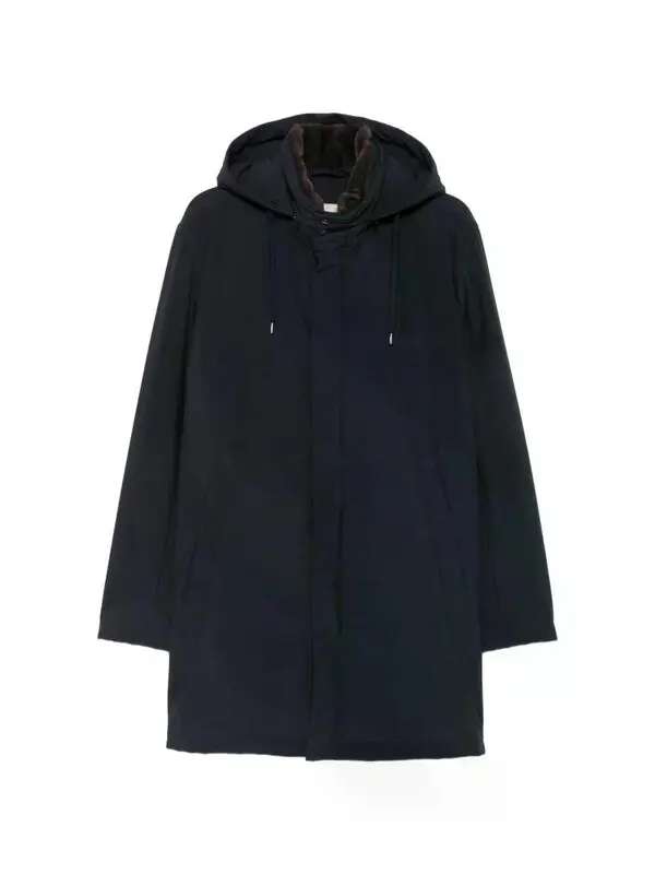 Herno Faux-fur Trim Hooded Jacket - Blue