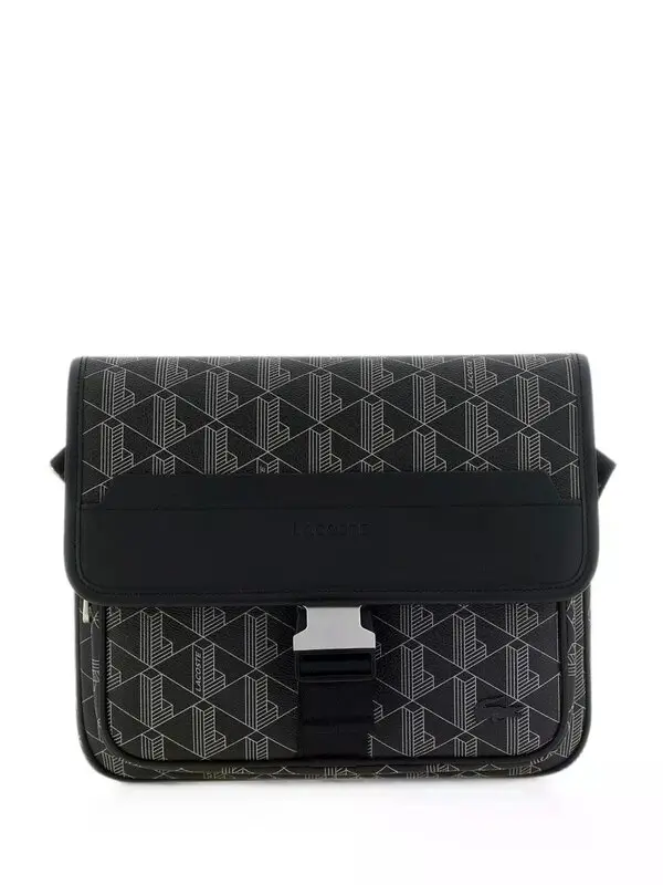 Lacoste The Blend Monogram-pattern Messenger Bag - Black