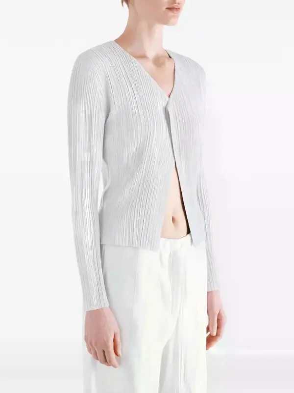 Issey Miyake Pleated V-neck Cardigan