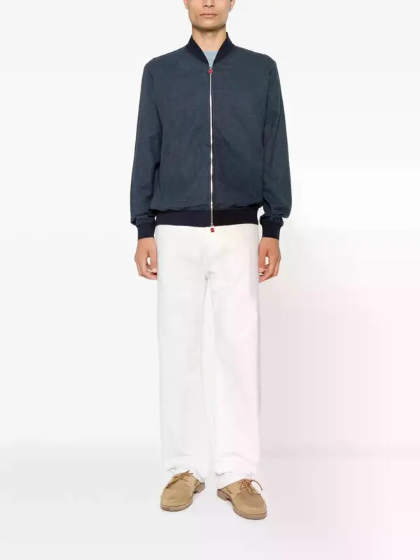 Kiton Zip-up Bomber Jacket - Blue