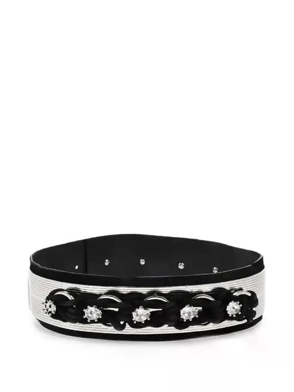 Dsquared2 Maxi Metal-embellished Leather Belt - Black