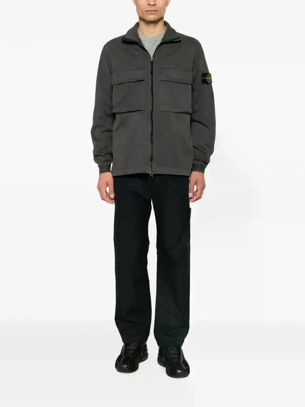 Stone Island Logo-patch Zip-up Shirt Jacket