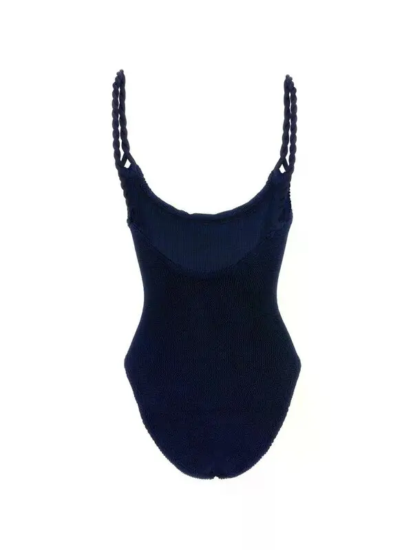 Hunza G Camille Crinkle-effect Swimsuit - Blue