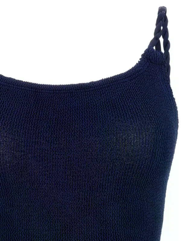 Hunza G Camille Crinkle-effect Swimsuit - Blue