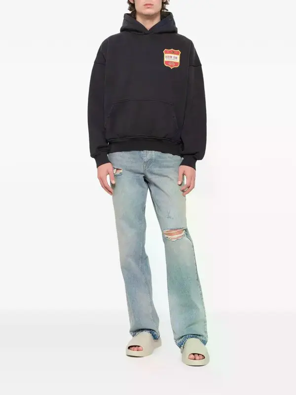 Rhude Crest-graphic Kangaroo-pocket Hoodie