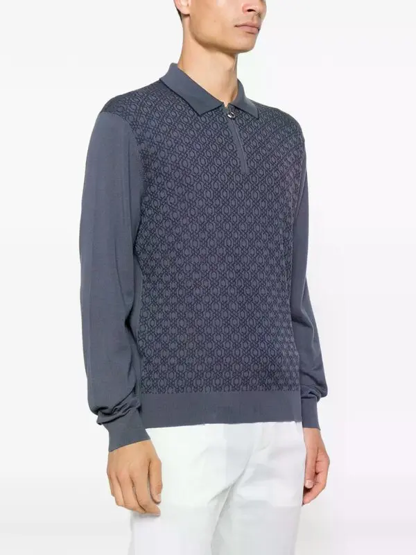 Stefano Ricci Geometric-pattern Zip-fastening Polo Shirt