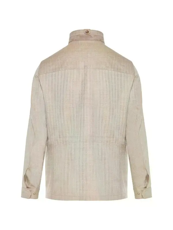 MANDELLI Herringbone-pattern High-neck Jacket