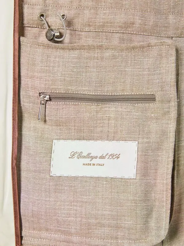 MANDELLI Herringbone-pattern High-neck Jacket