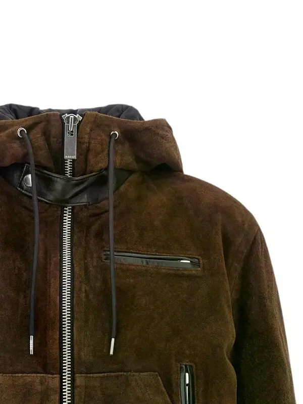 Sacai Suede-panelled Leather Jacket