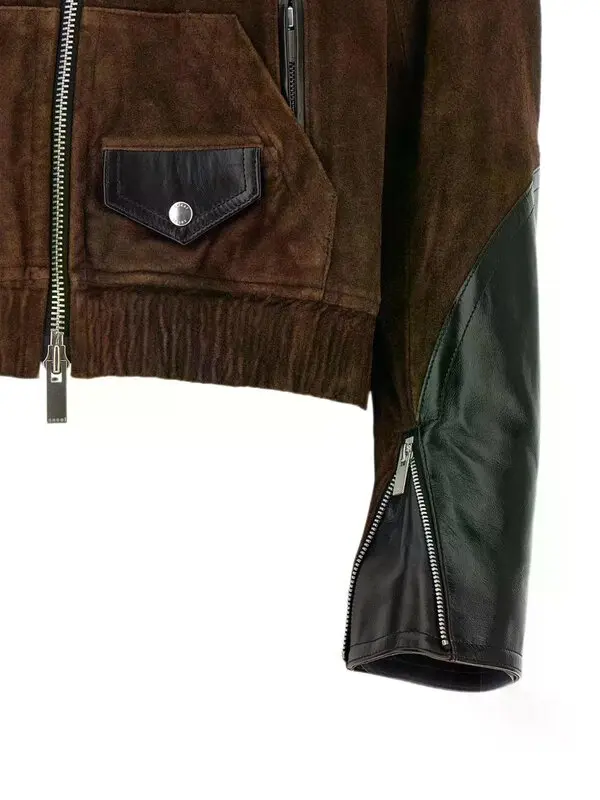 Sacai Suede-panelled Leather Jacket