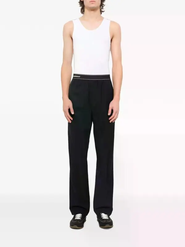 Casablanca Logo-waistband Tailored Trousers - Black