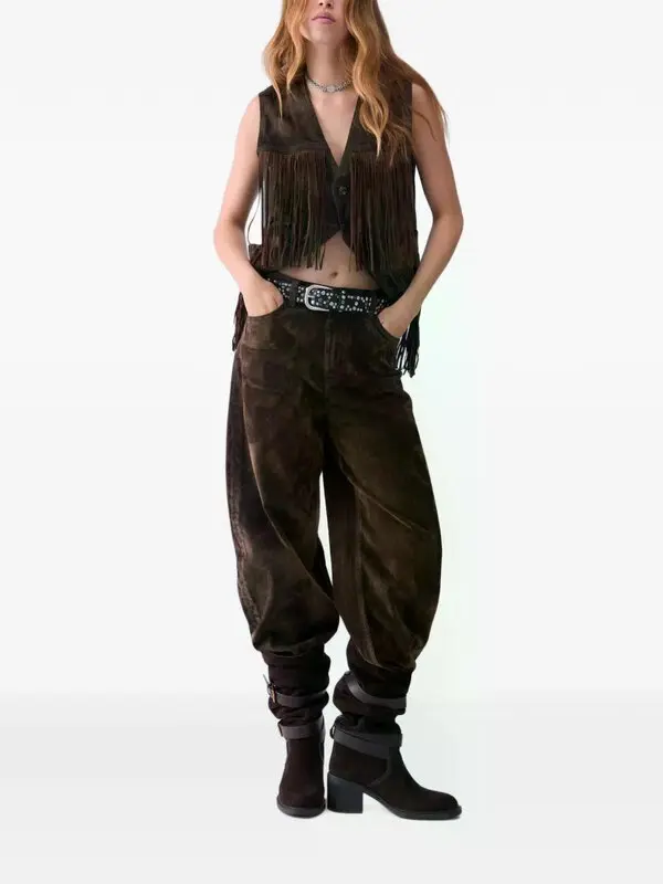 Liu Jo Balloon Velvet Trousers - Brown