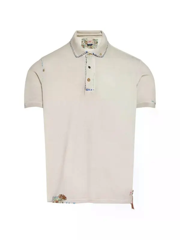 BOB Embroidered Piqué Polo Shirt - Neutrals
