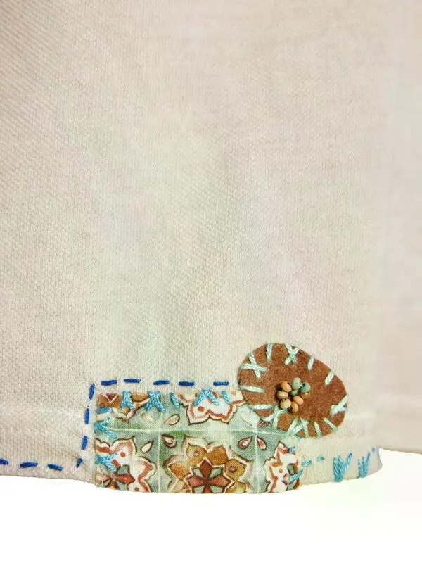 BOB Embroidered Piqué Polo Shirt - Neutrals