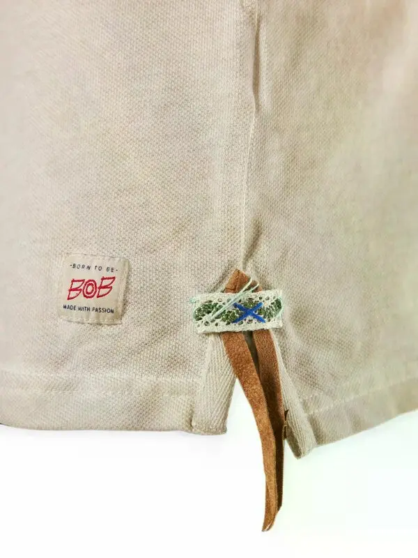 BOB Embroidered Piqué Polo Shirt - Neutrals