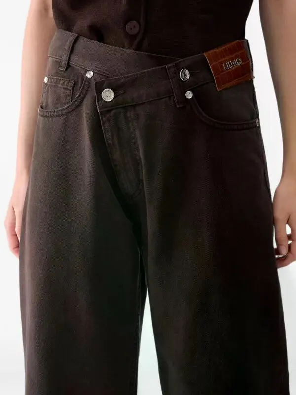 Liu Jo Straight Trousers With Asymmetrical Waistband