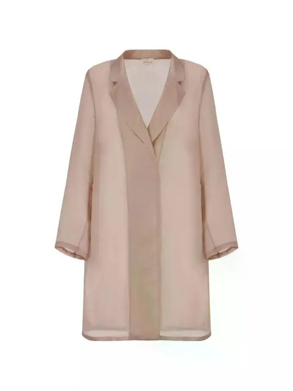 EMME Sheer Notched-lapel Mid-length Blazer - Pink