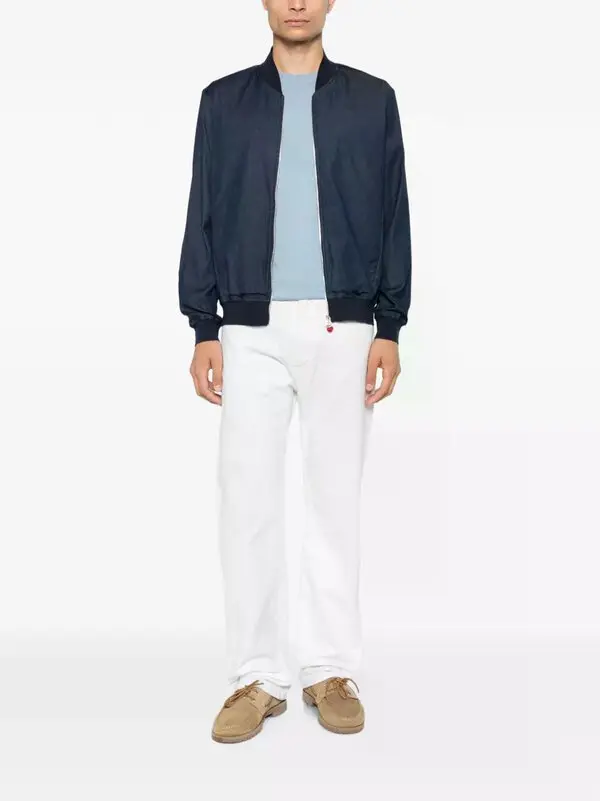 Kiton Zip-up Bomber Jacket - Blue