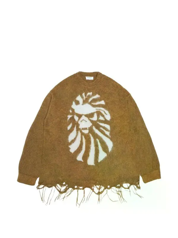 A BATHING APE Distressed-hem Sweater - Neutrals