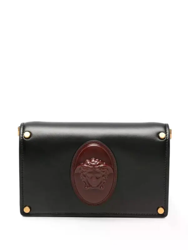 Versace Medusa Plaque Leather Mini Bag - Black