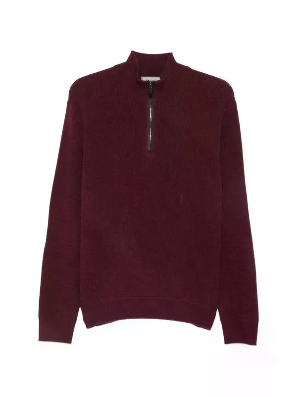 Canali Half-zip Knitted Sweater - Purple