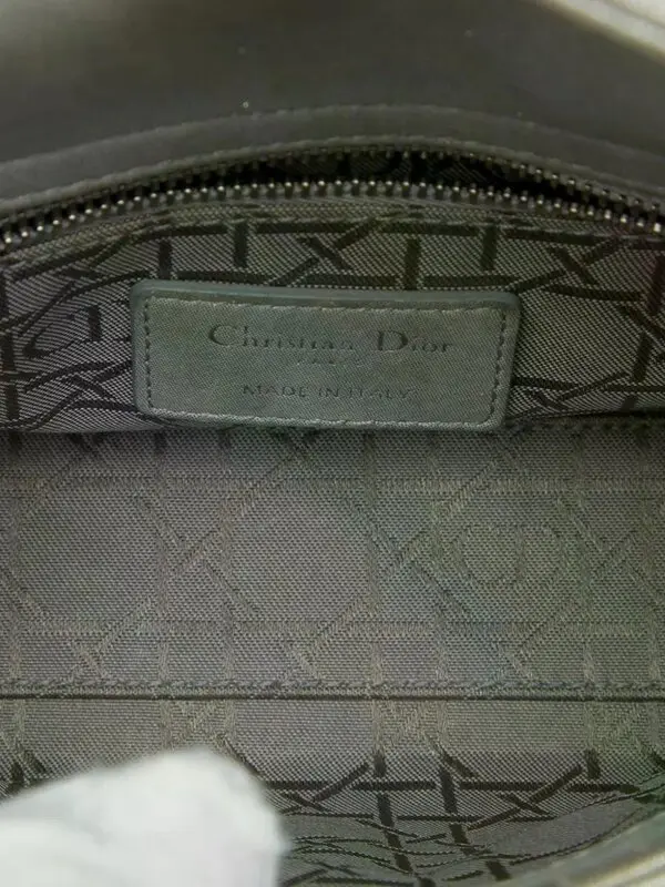 Dior 2015 Mini Iridescent Lambskin Cannage Lady Satchel - Silver