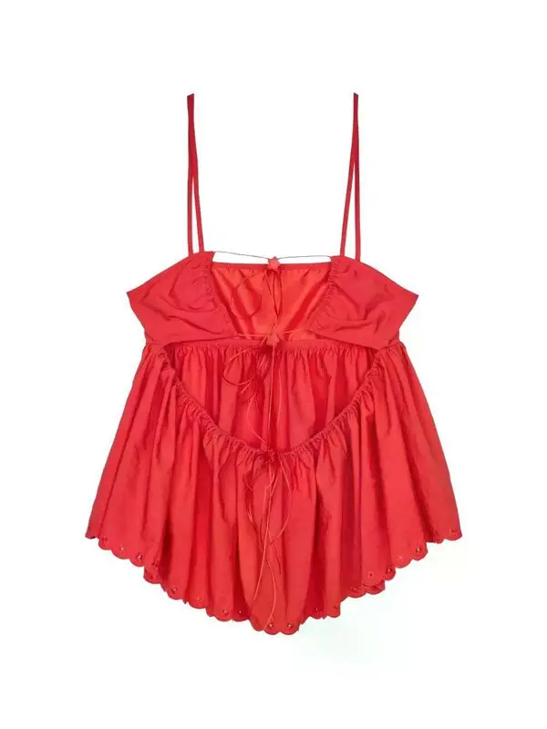 Cecilie Bahnsen Selena Broderie-anglaise Sleeveless Blouse - Red