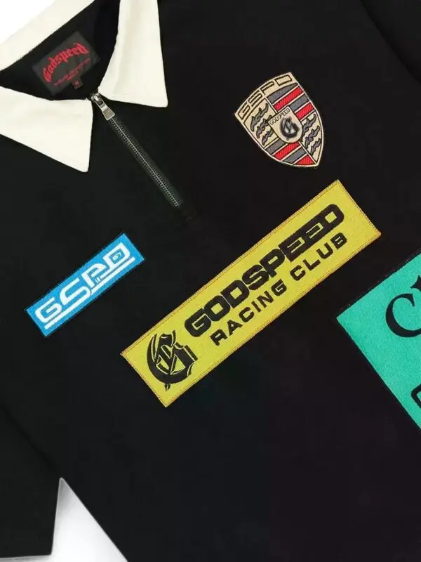 GODSPEED Logo-patch Quarter-zip Polo Shirt