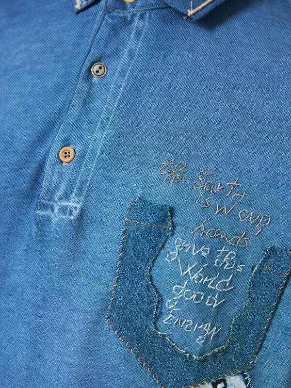 BOB Patchwork Embroidered Polo Shirt