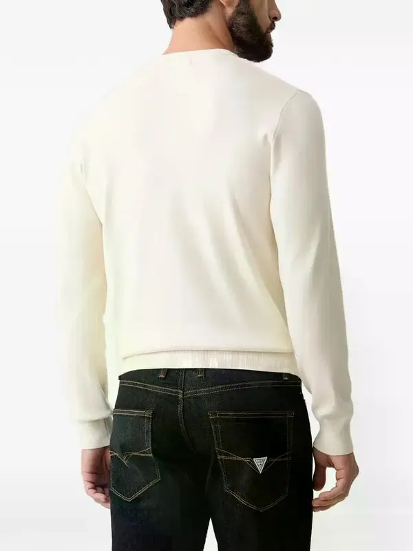 Guess Logo-embroidered Crew-neck Sweater