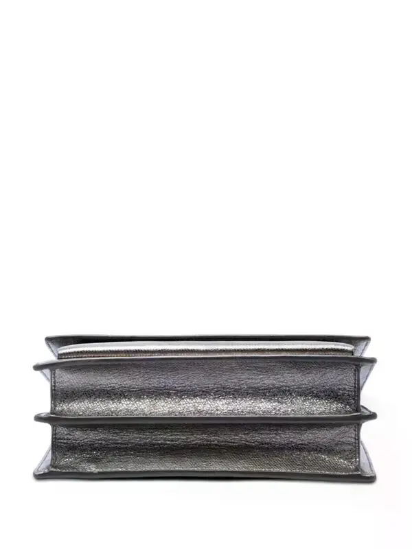Saint Laurent Medium Metallic Calfskin Monogram Sunset Crossbody Bag - Silver