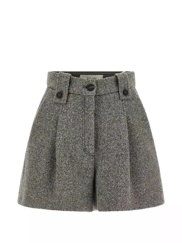 GOLDEN GOOSE Ryanna Mélange Virgin Wool Shorts - Grey